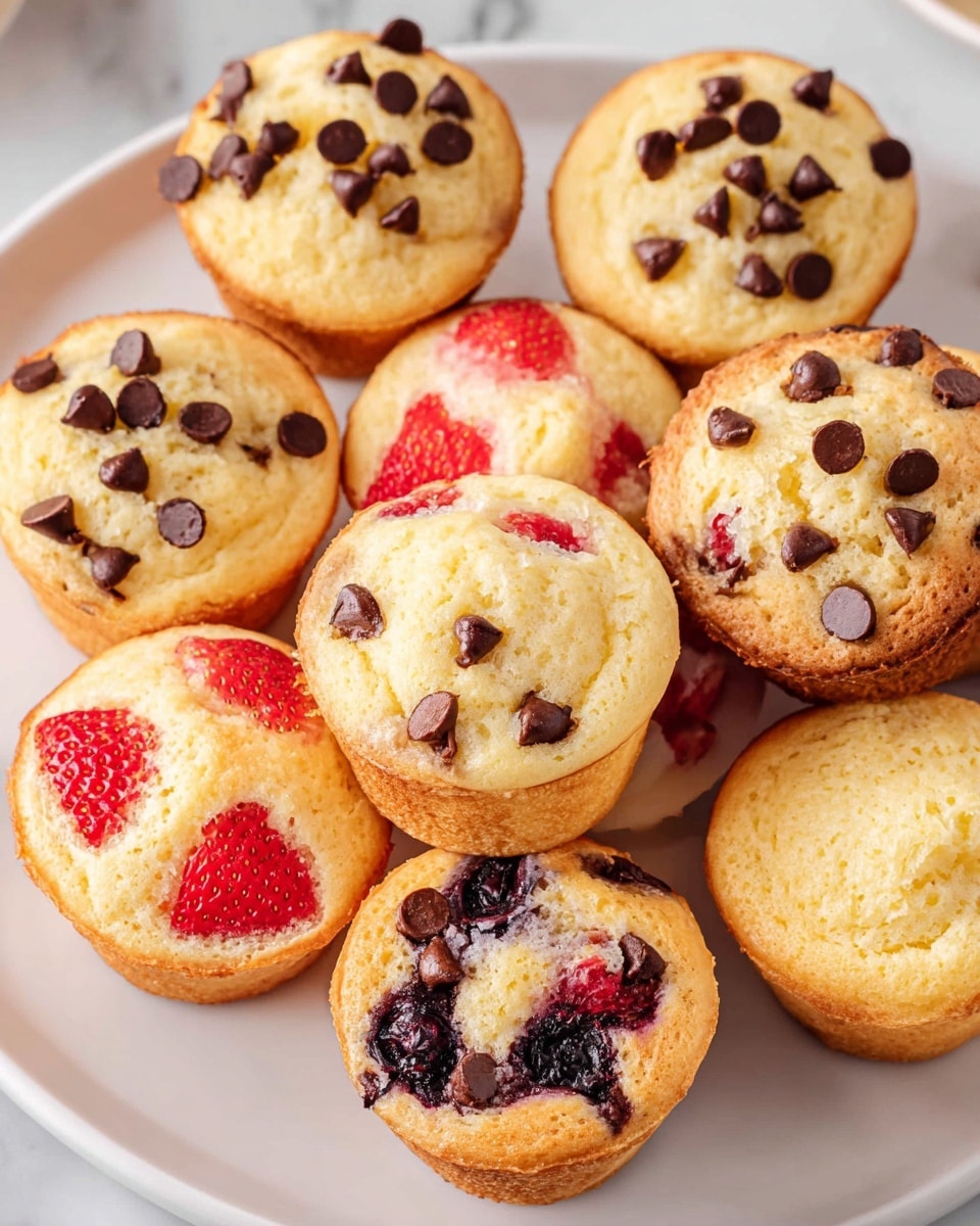 Pancake Mini Muffins with Chocolate Chips & Berries | Easy & Delicious
