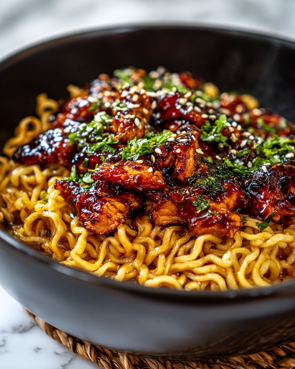 Sticky Garlic Chicken Noodles - Delicious Weeknight Dinner